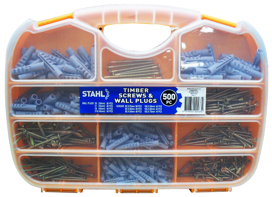 STAHL 500 Piece Wall Plug And Screw Pack | Stahl Products